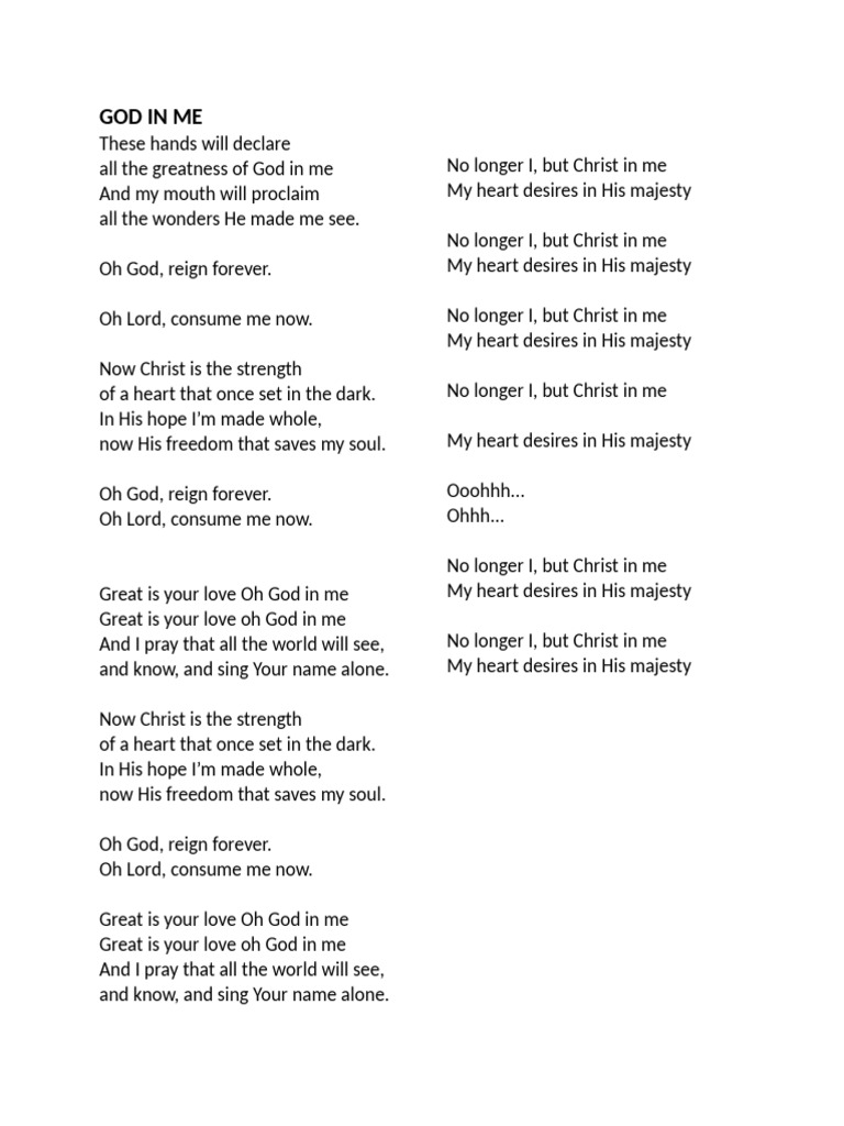 God in Me: A Declaration of Faith | PDF
