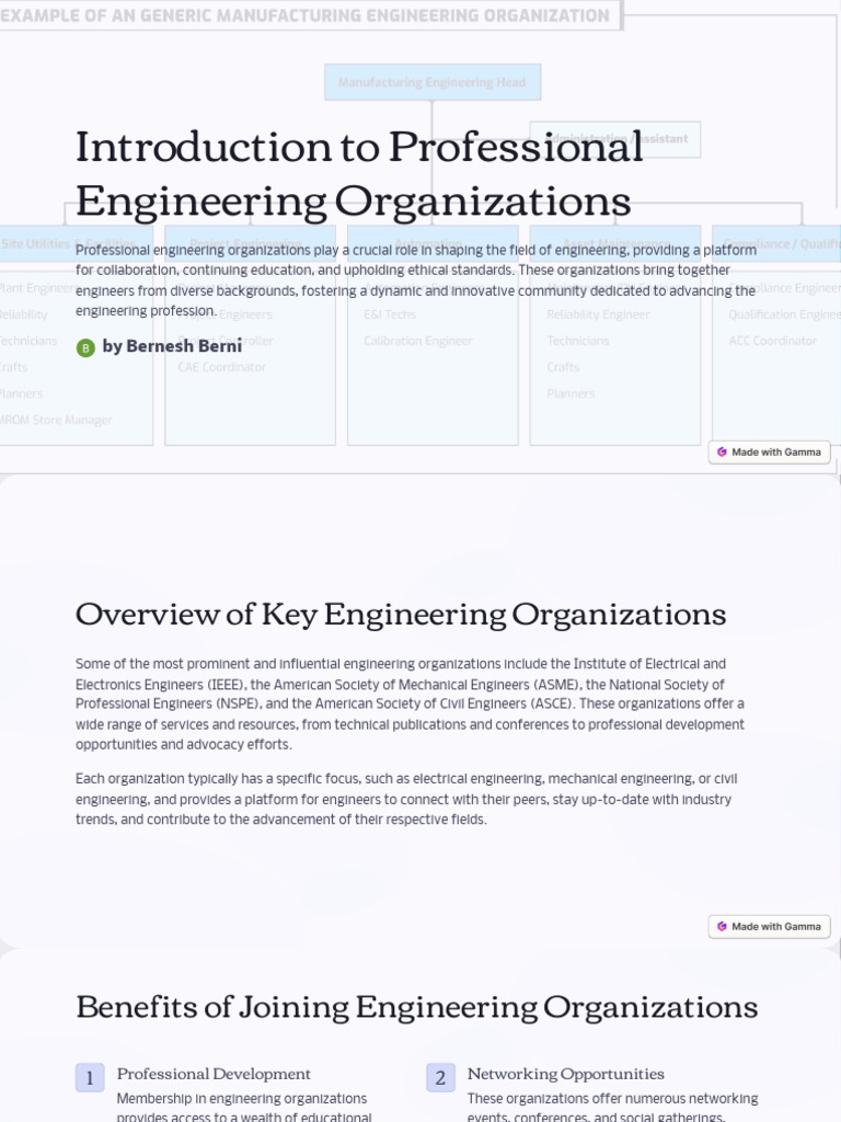 Introduction To Professional Engineering Organizations | PDF ...