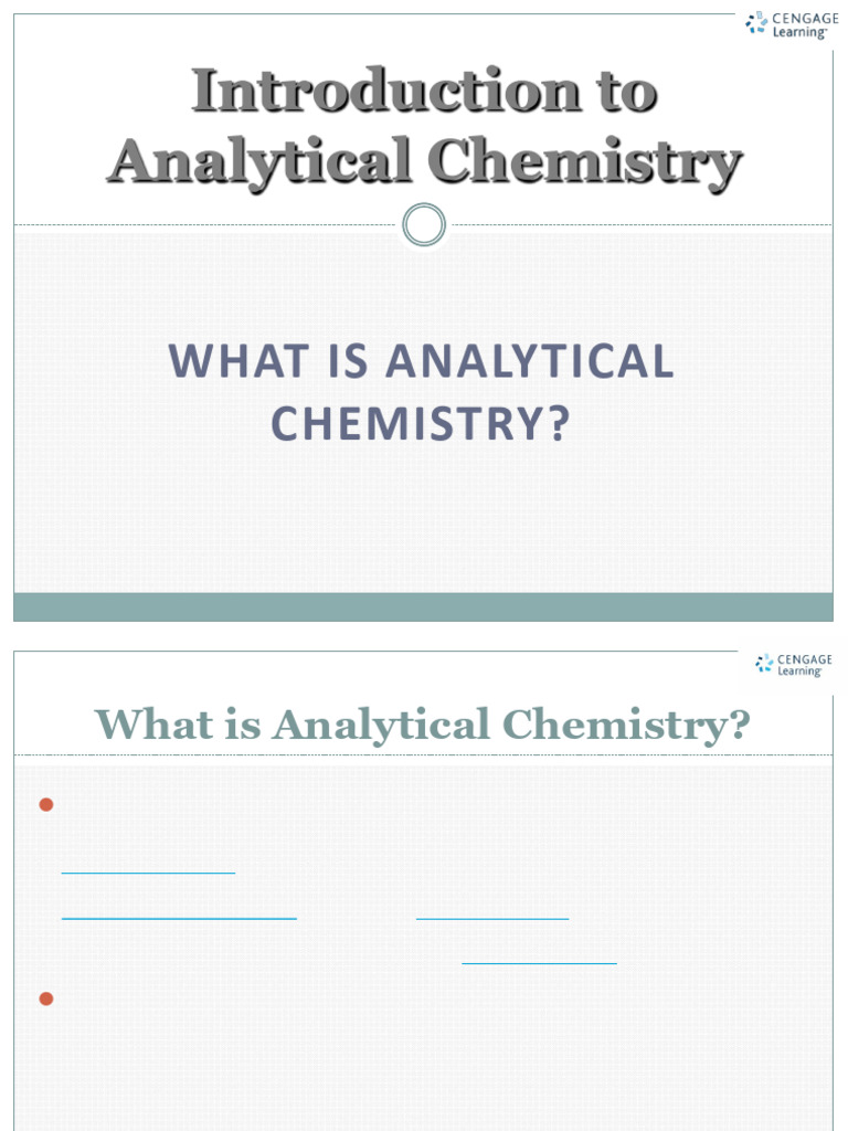 Chapter 1 Introduction To Analytical Chemistry | PDF | Analytical Chemistry | Chemistry