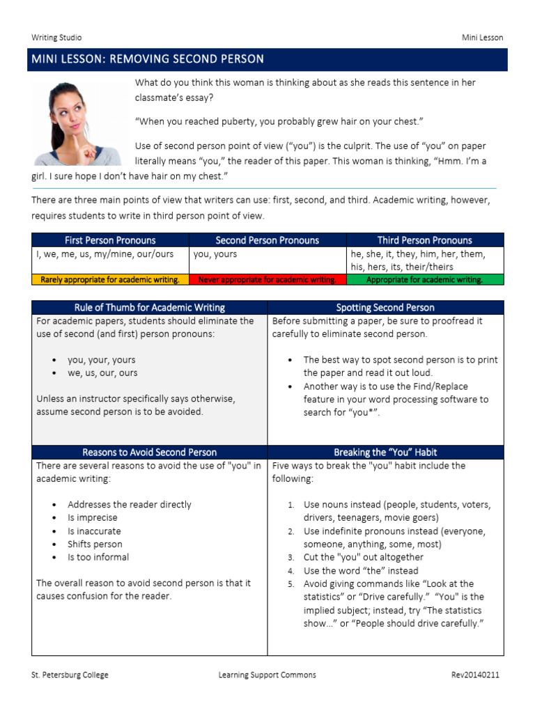 Eliminating Second Person in Writing | PDF | Nursing