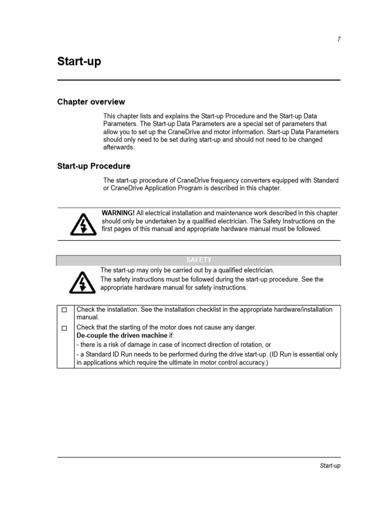 Acs800 Crane - Id Run Procedure | PDF | Power Inverter | Electric Motor