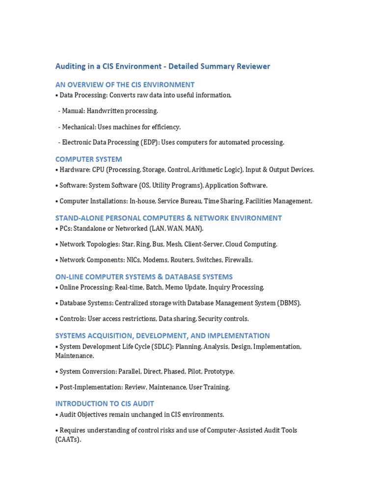 Auditing_CIS_Detailed_Summary | PDF | Computer Security | Security