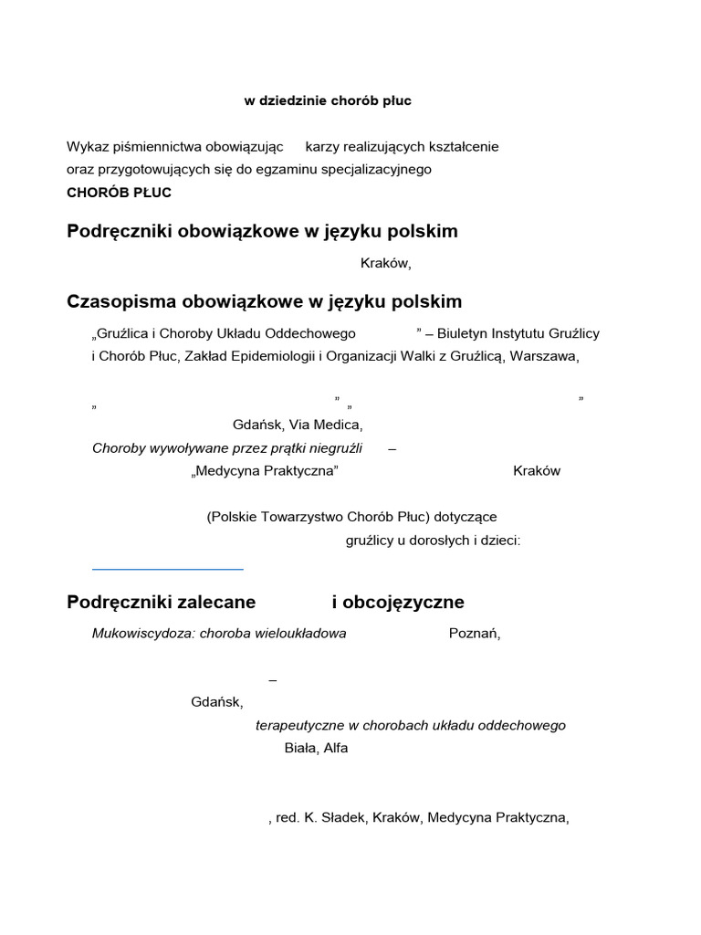 Choroby Pluc 2022 - Lekarze | PDF