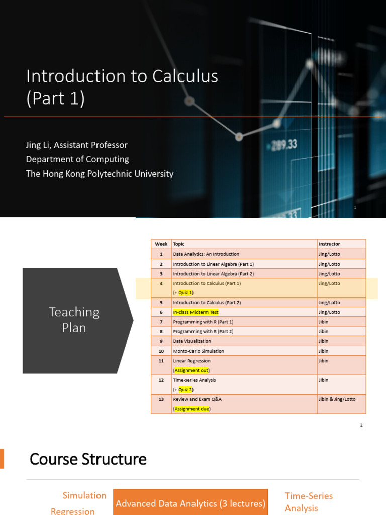 Lecture 4 Introduction To Calculus Part 1 Pdf Derivative Gradient
