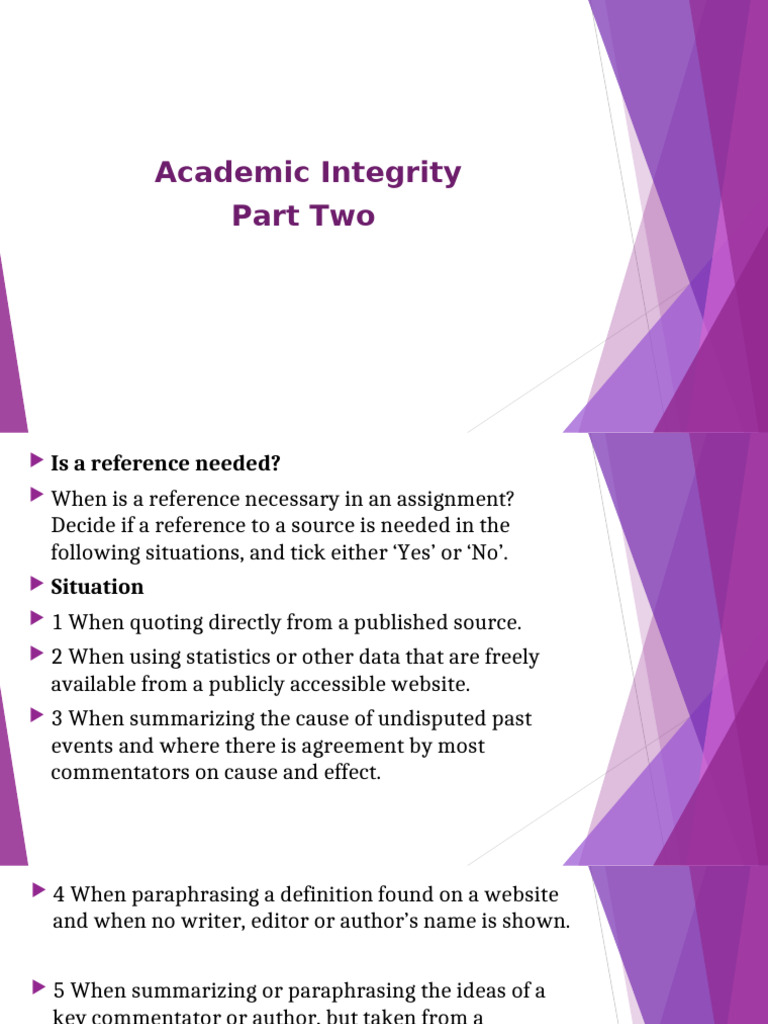 Academic Integrity and Referencing Guide | PDF