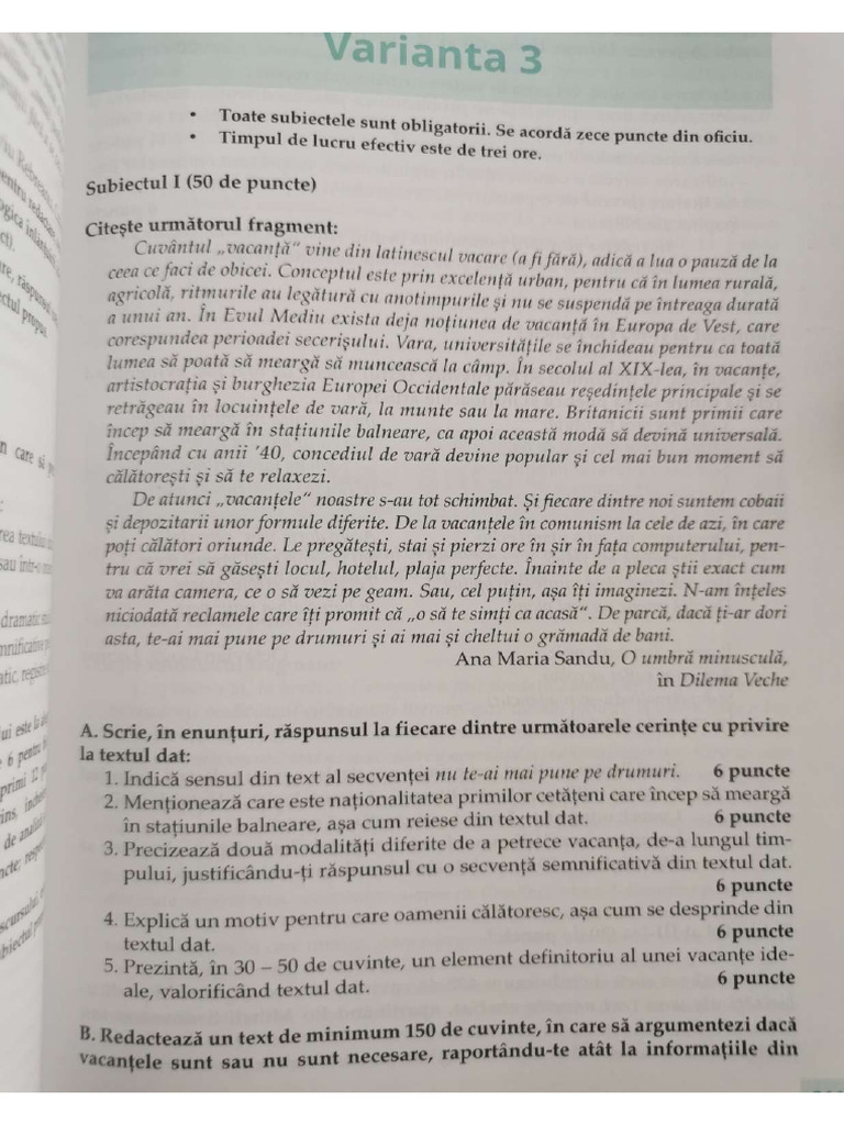 Varianta 3 Bac+ | PDF