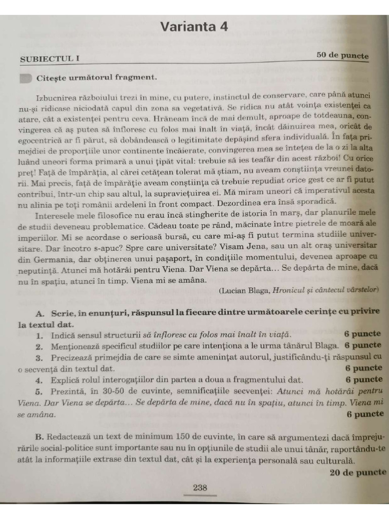 Varianta 4 BAC | PDF