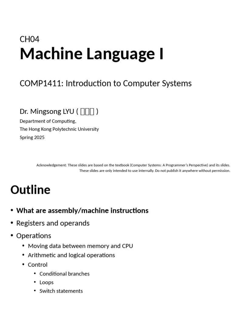 CH04-Machine Language I (1) | PDF | Computer Program | Programming CH04-Machine Language I (1) | PDF | Computer Program | Programming