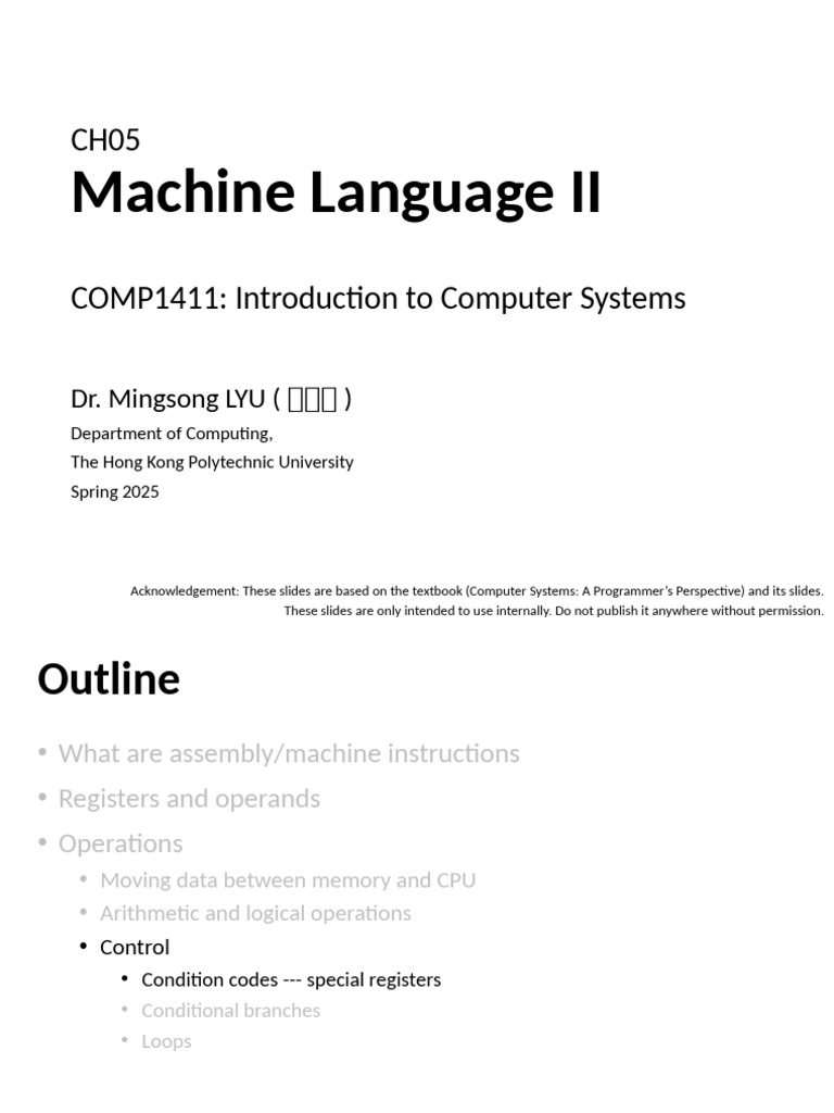 CH05-Machine Language II | PDF | Control Flow | Computer Science