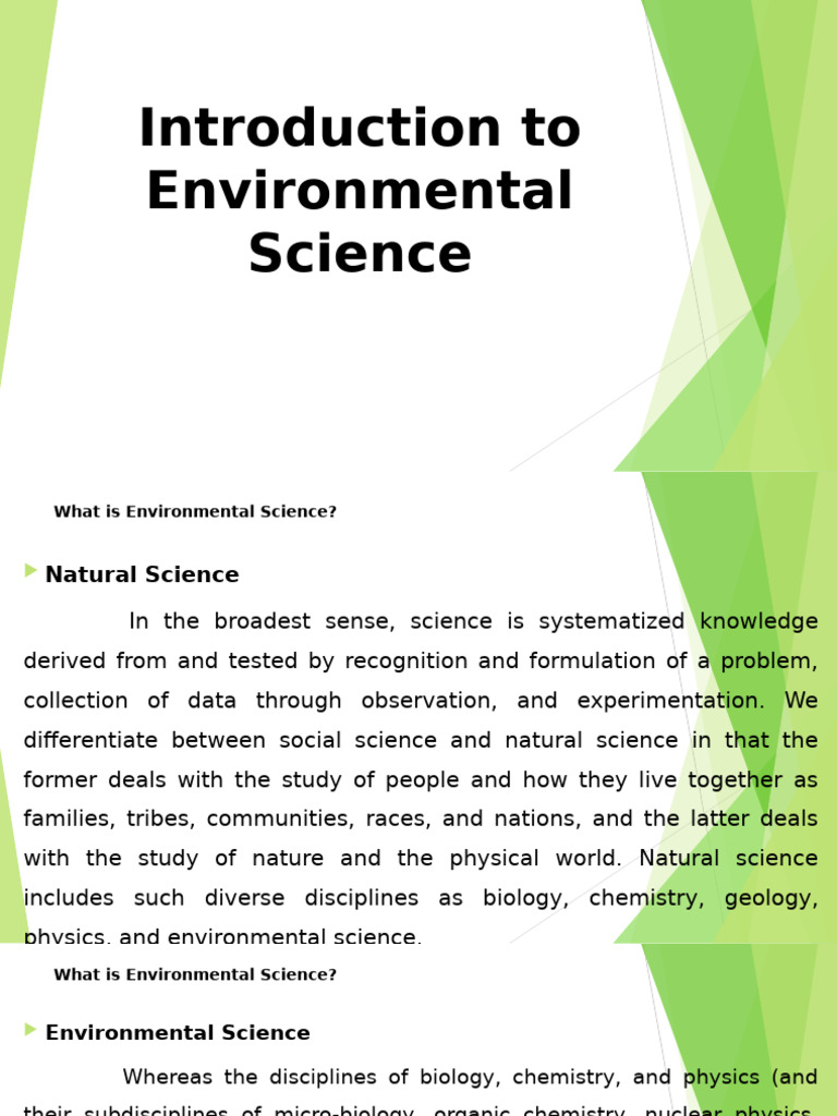 Introduction to Environmental Science | PDF | Environmental Science ...