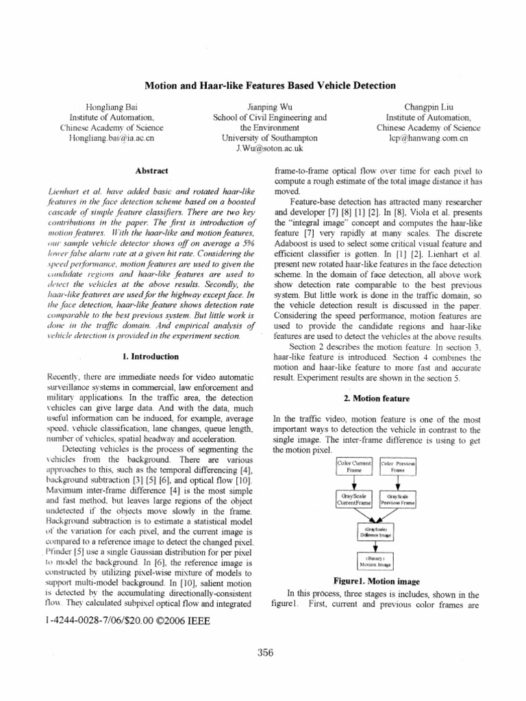 Bai, CN Tianping Wu, Liu - Unknown - Motion and Haar-Like Features Based Vehicle Detection ...