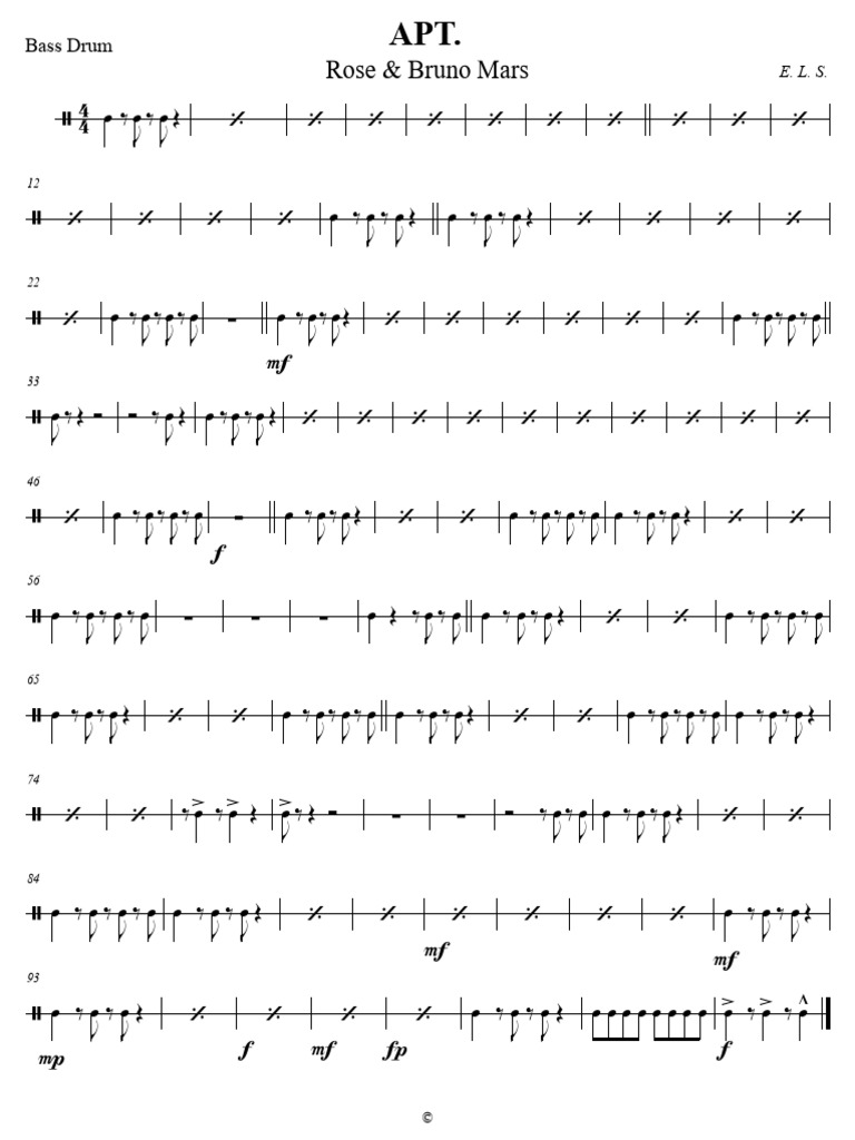 Bruno - Bass Drum | PDF | American Pop Songs | Songs Written