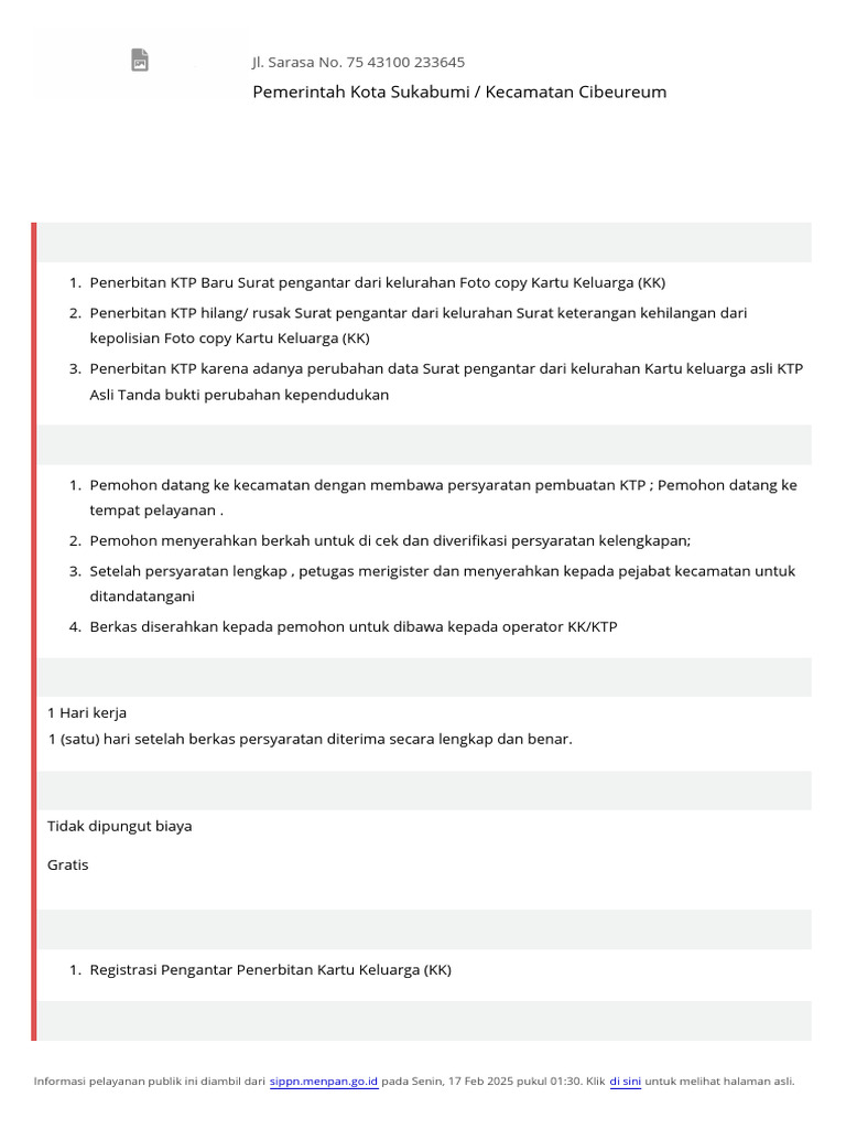 Panduan Pembuatan KTP Baru | PDF