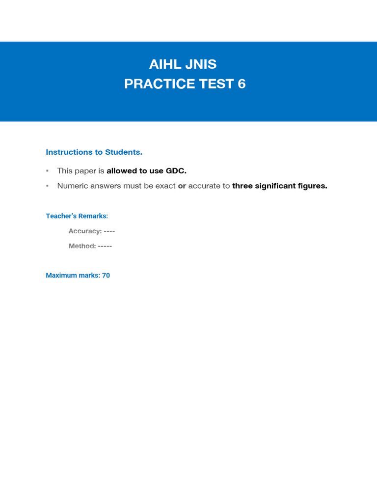 Aihl Jnis Practice Test-6 | PDF