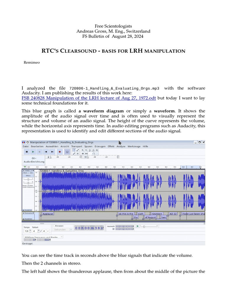 FSB 240827 RTCs Clearsound - Basis For LRH Manipulation en | PDF | Sound Technology ...
