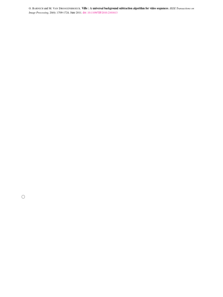 Barnich, Van Droogenbroeck - 2011 - ViBe A Universal Background ...