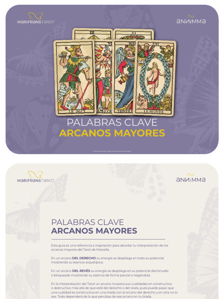 Guía de Interpretación Arcanos Mayores Tarot | PDF | Arcanos Mayores
