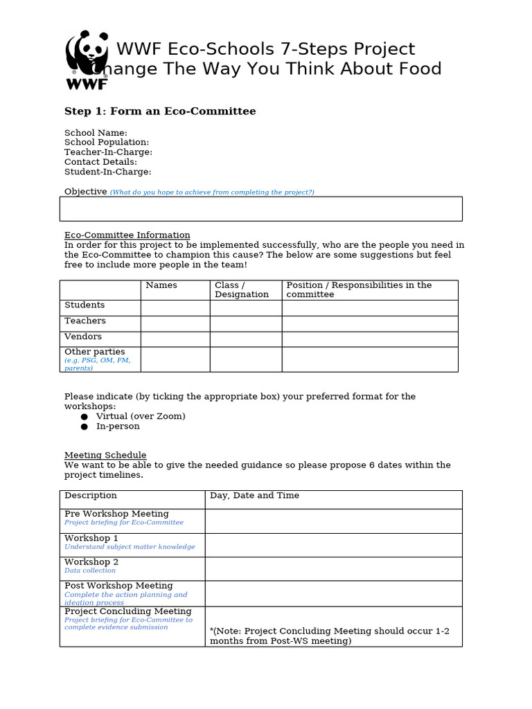 (STEP 1) Food Submission - Form A Committee | PDF