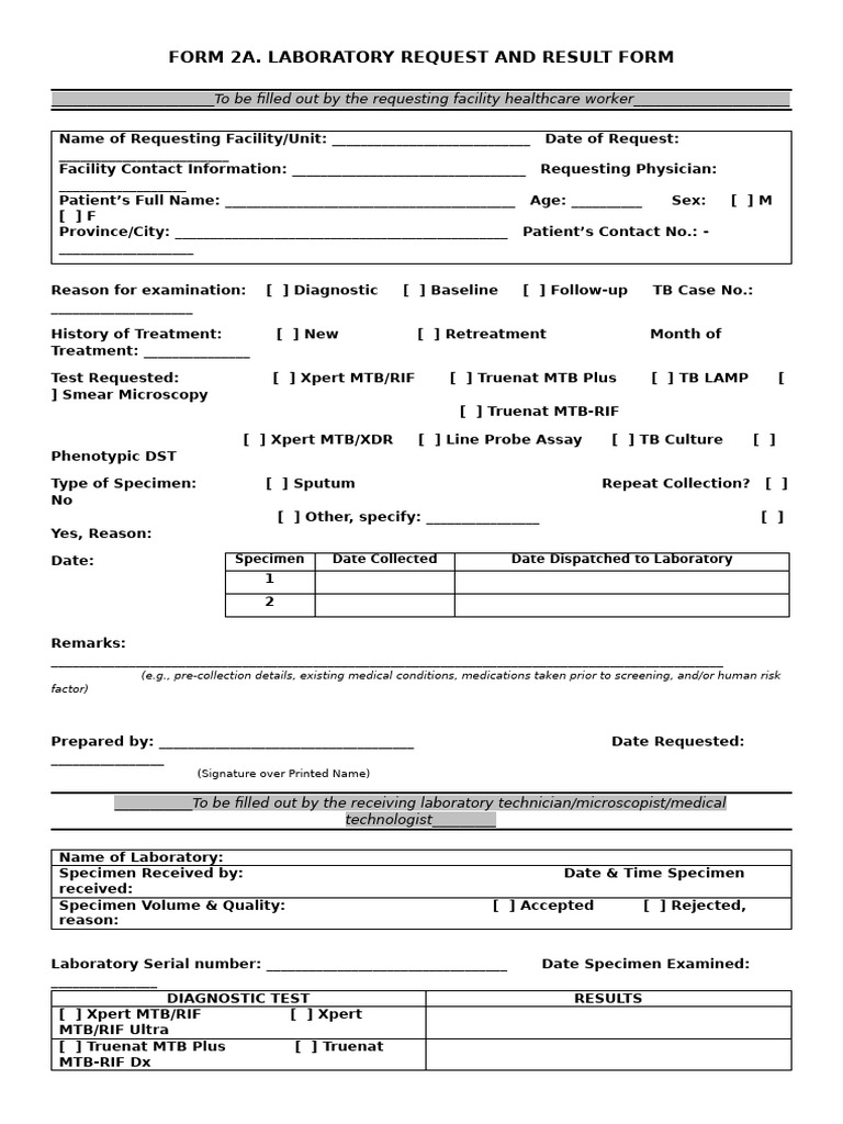 Sample report for smear | PDF | Tuberculosis | Microscopy