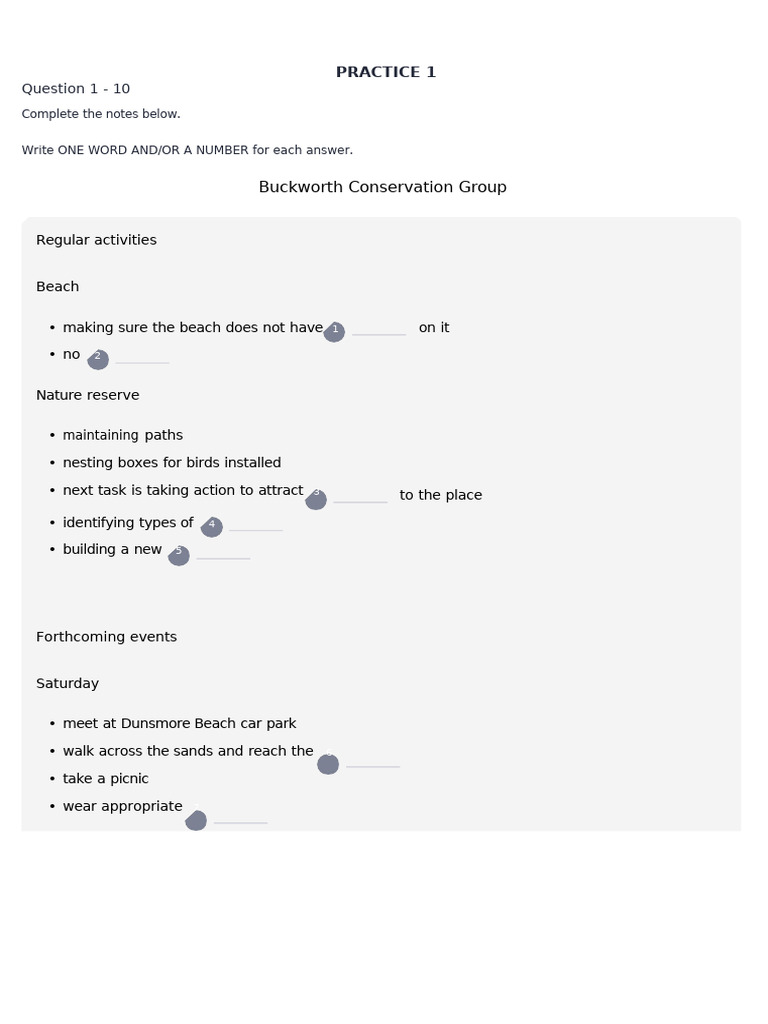 Listening Section 1 Practice | PDF