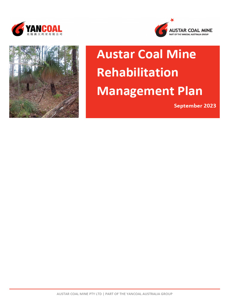 Austar Coal Mine Rehab Management Plan | PDF | Resource Extraction | Coal