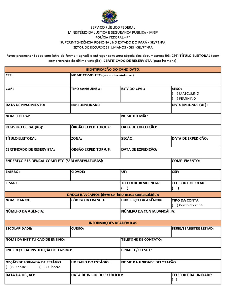 Formulário de Identificação do Candidato | PDF | Brasil