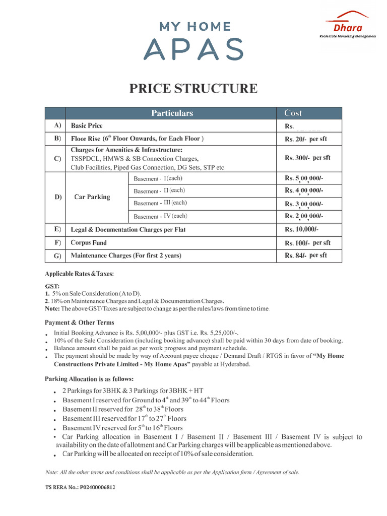 My Home Apas Price List oct-1 (2) | PDF