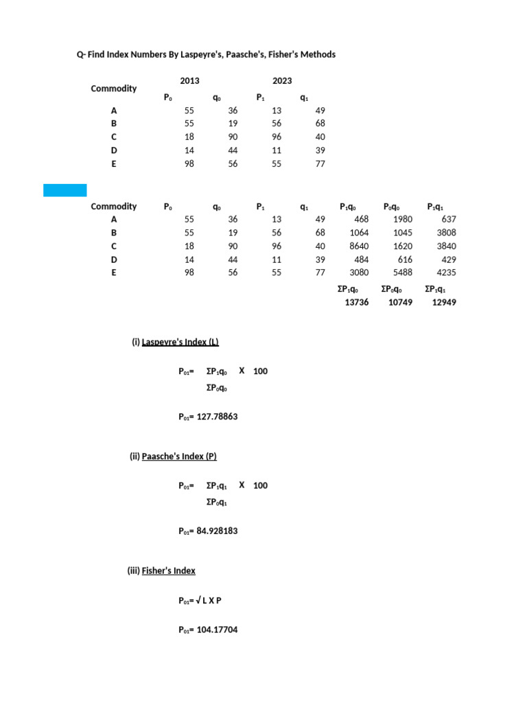 Index Numbers | PDF