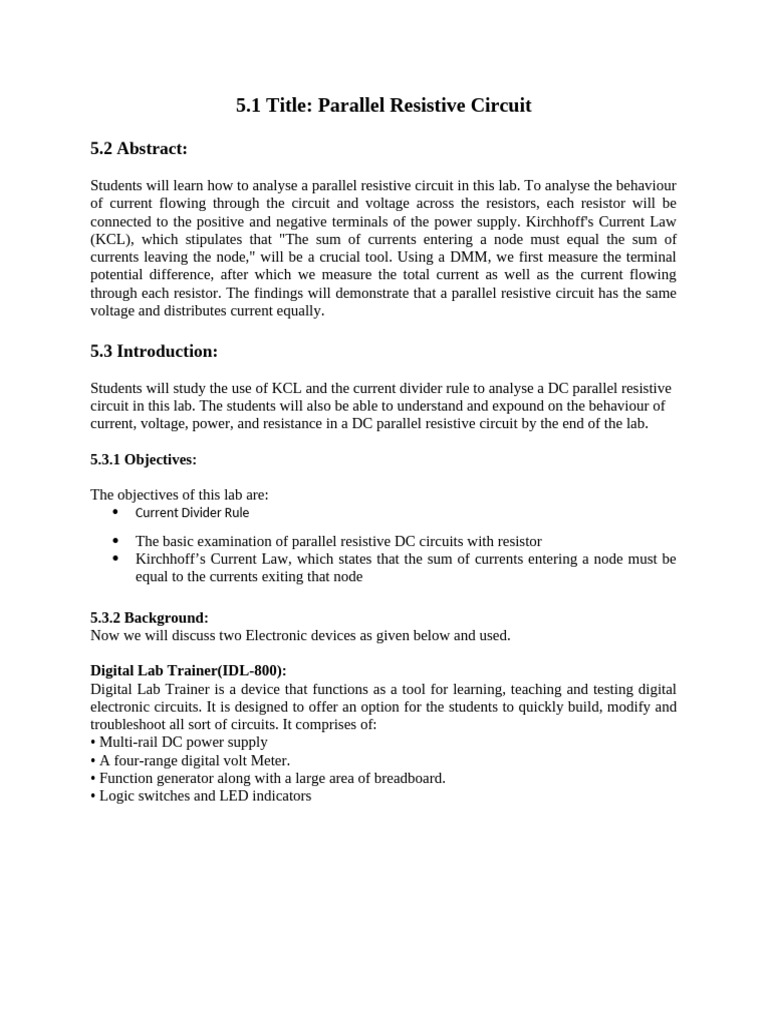 Lab Report CA | PDF | Resistor | Electrical Network