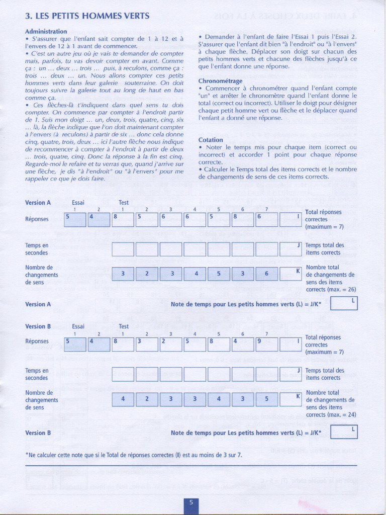 Cahier de Passation 5 11 | PDF