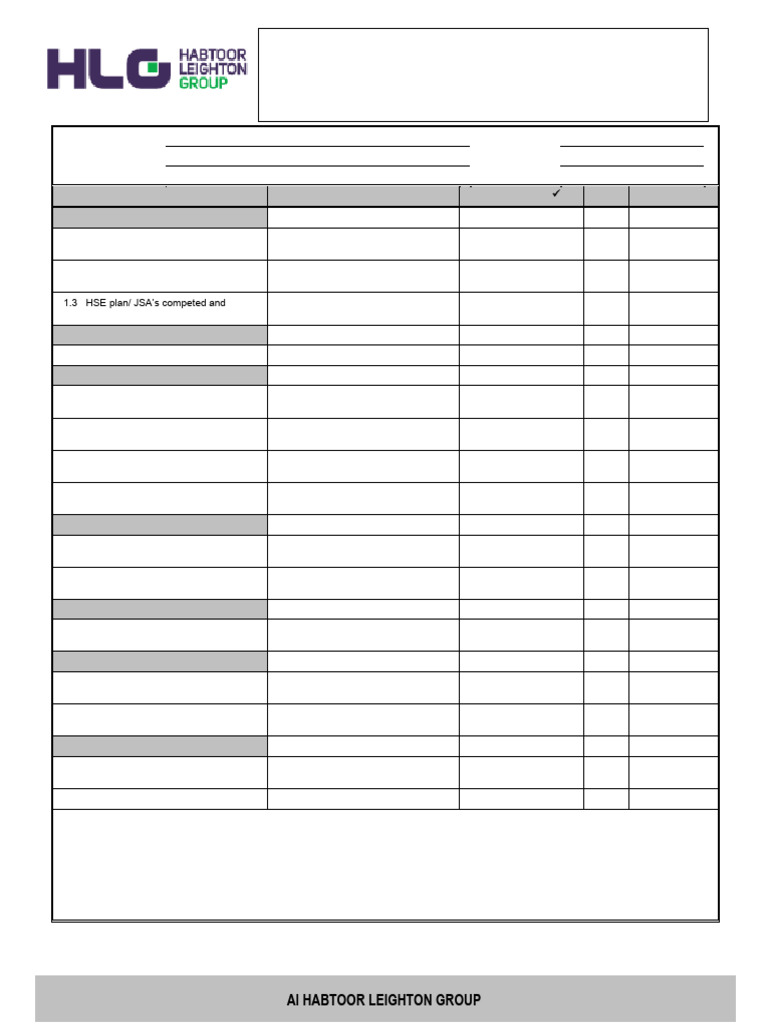 Subcontractor Pre-Mobilization Checklist Site 285 (Initiative Forms) | PDF