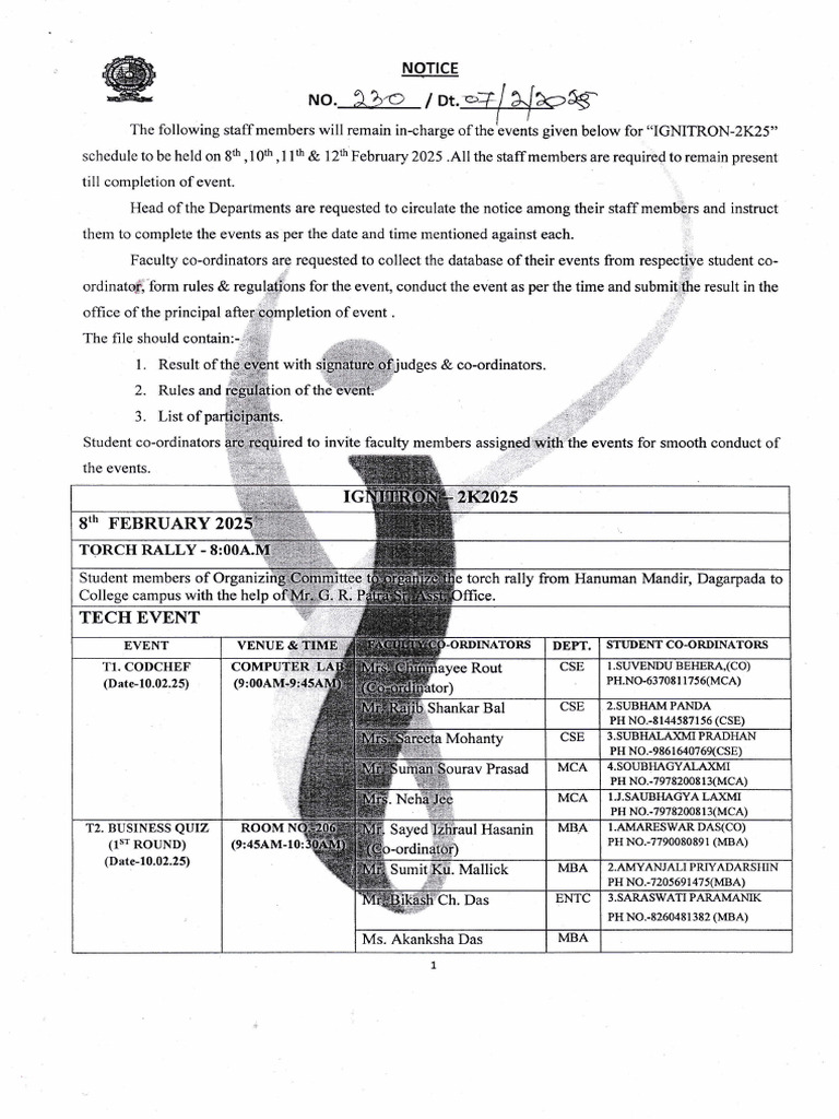 Ignitron 2K25 Event Notice - 20250207 - 0001 | PDF