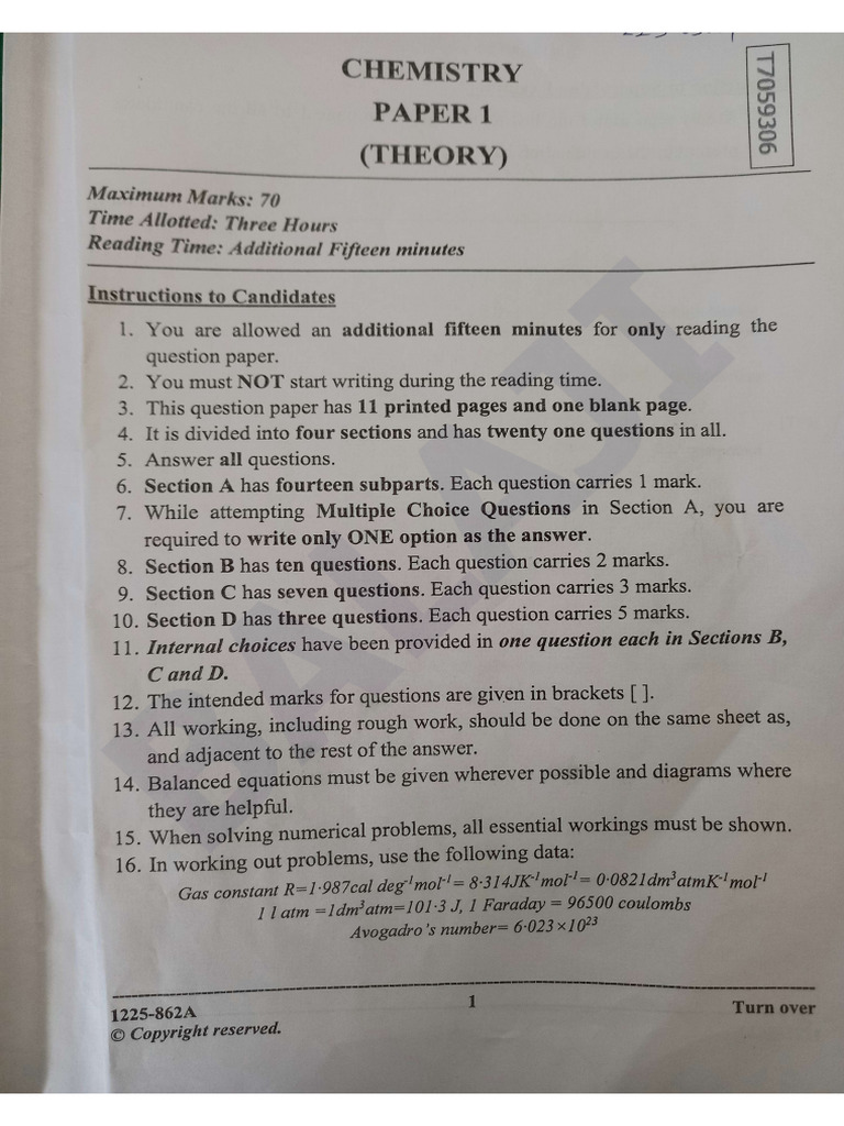 Isc Chemistry 2025 | PDF