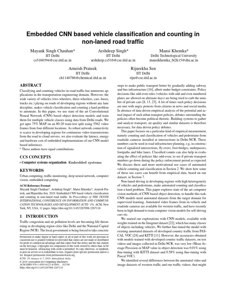 Chauhan Et Al. - 2019 - Embedded CNN Based Vehicle Classification and ...