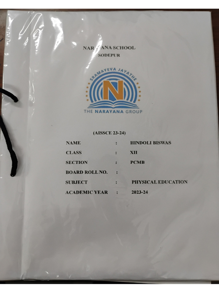 Physical Education Class 12 Board Project Sample | PDF