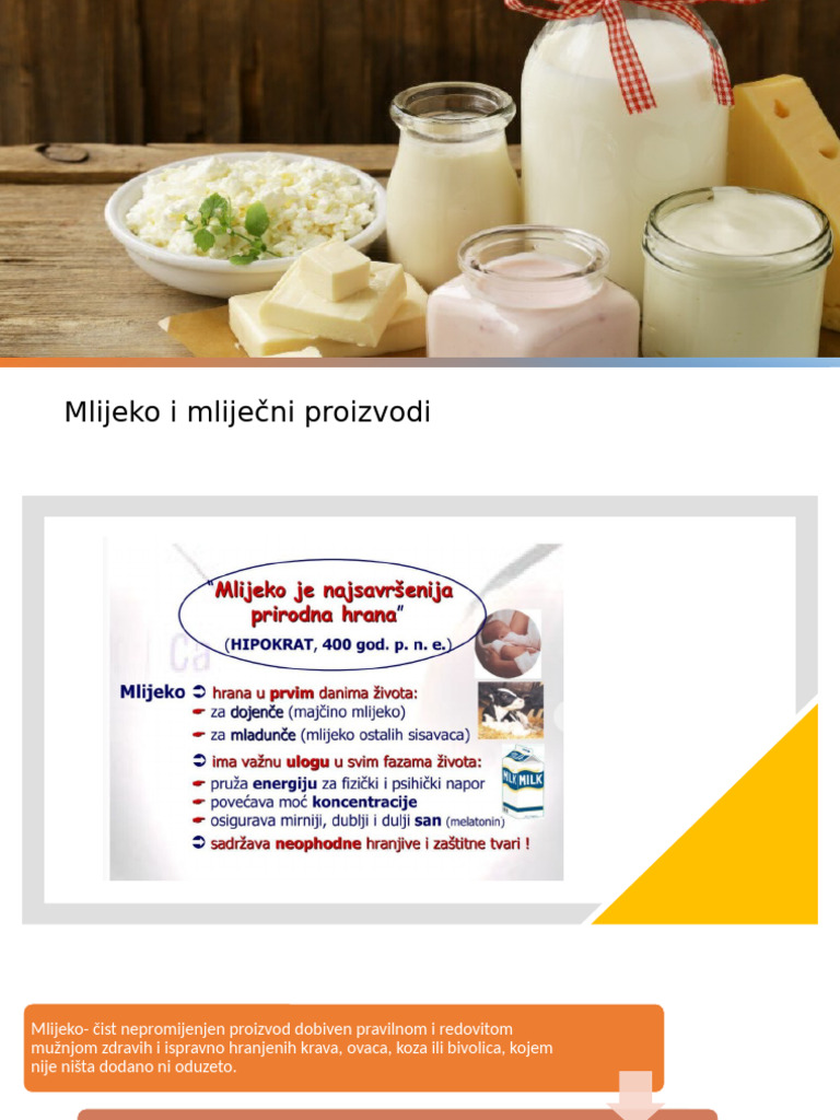 Mlijeko I Mliječni Proizvodi | PDF