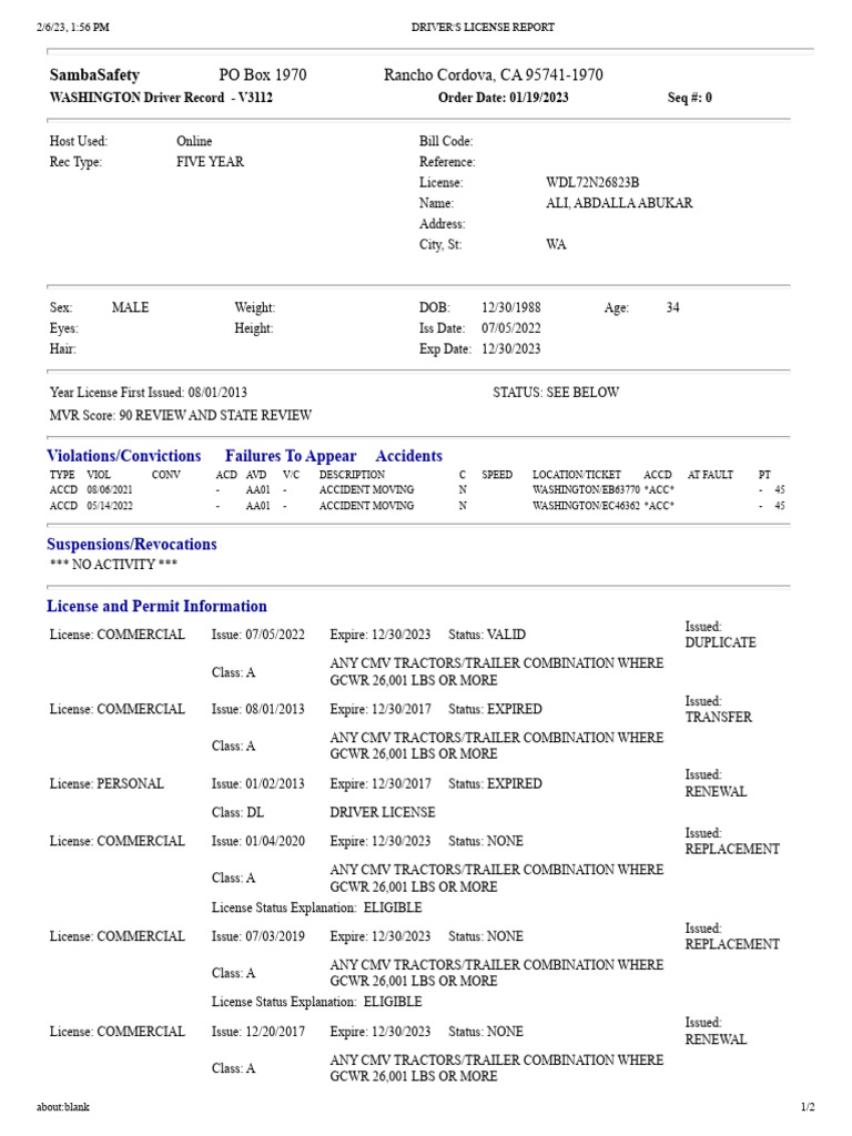 Driver's License Report | PDF | Land Transport | Vehicles