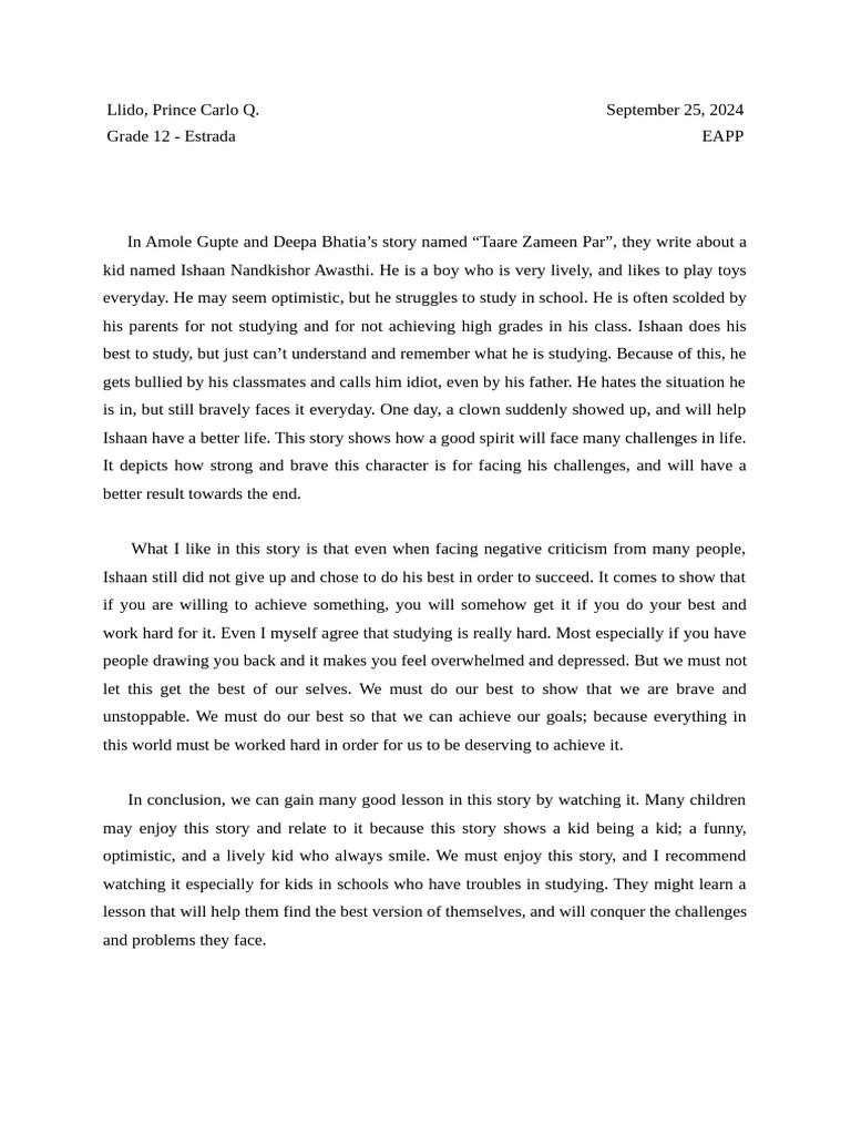 Reaction Paper | PDF