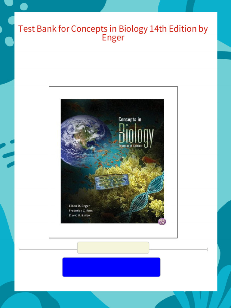 Test Bank For Concepts in Biology 14th Edition by Enger - Full Book Is ...
