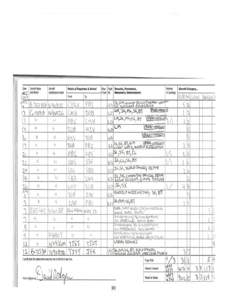 B. Flight Log - Released in U.S. v. Maxwell - Part6 - 0 | PDF