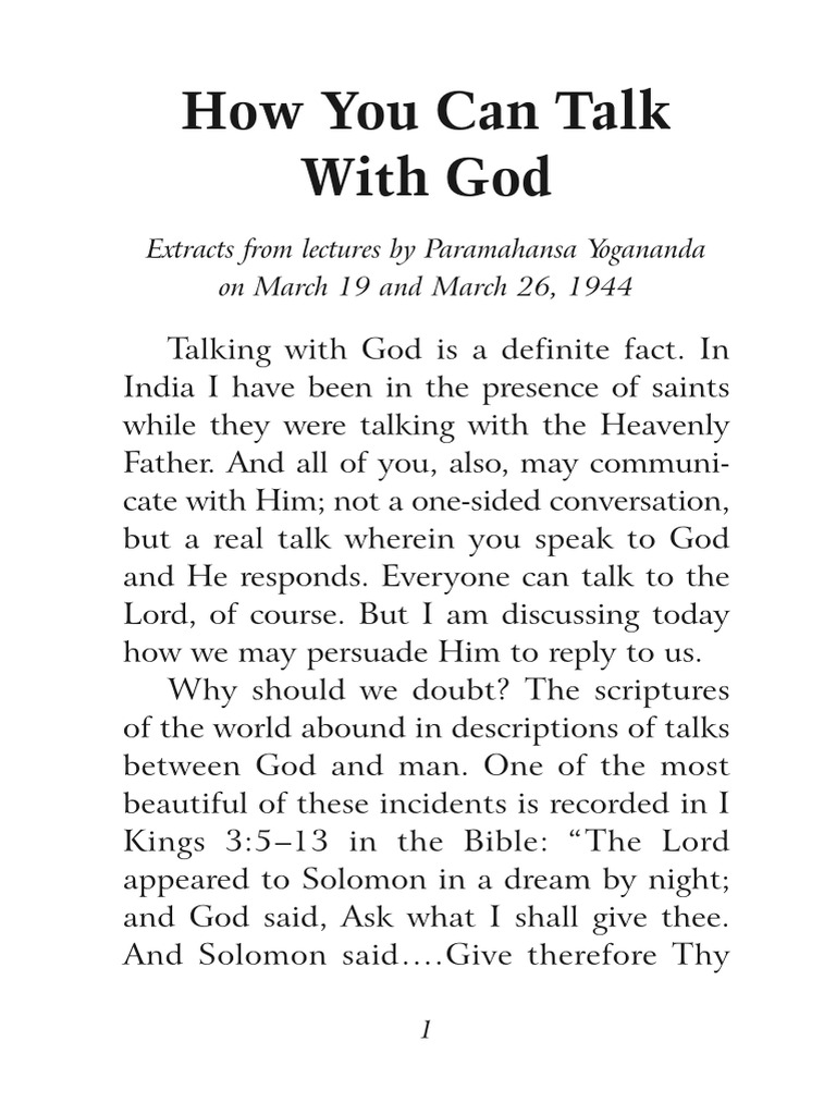 How You Can Talk With God English Paperback | PDF | Love | Thou