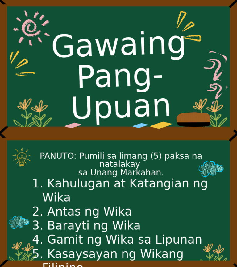 Gawaing Pang Upuan | PDF