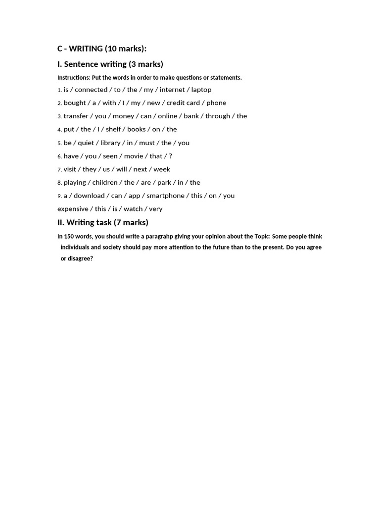 Đề Thi Avkc 2 - Writing | PDF