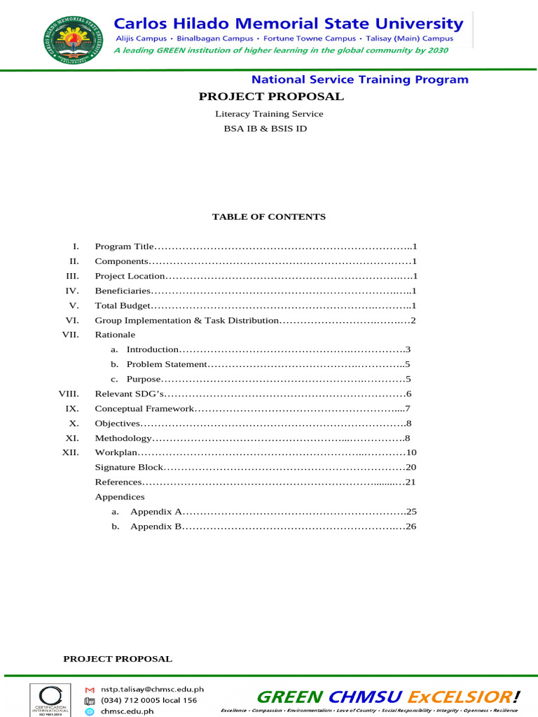 NSTP Project Proposal Bsa1 B Final.1737794036403 1 | PDF | Literacy | Learning