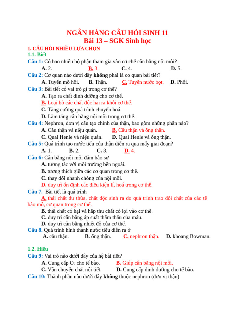 TN_SINH 11_BAI 13 | PDF