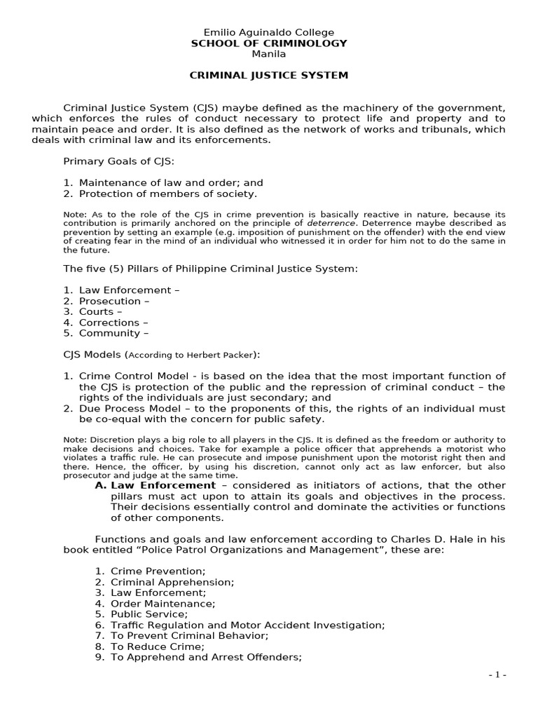 CRIMINAL JUSTICE SYSTEM | PDF | Search And Seizure | Prosecutor