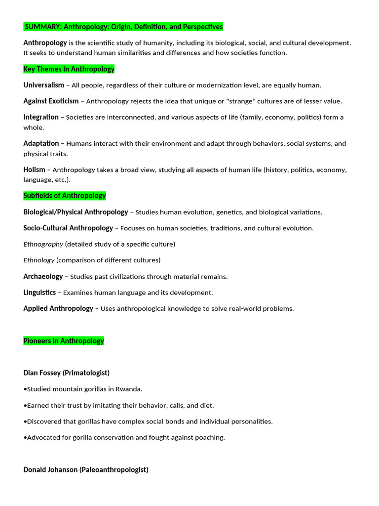 Understanding Anthropology: Key Concepts | PDF | Anthropology ...
