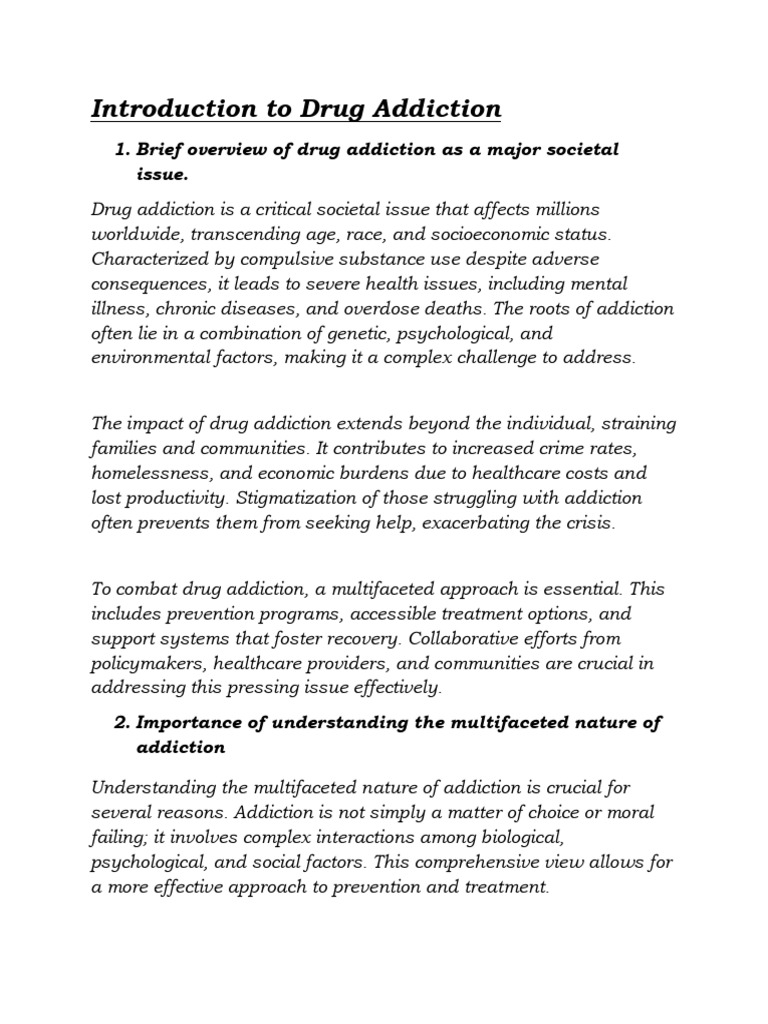 Understanding Drug Addiction Issues | PDF | Substance Abuse | Drug ...