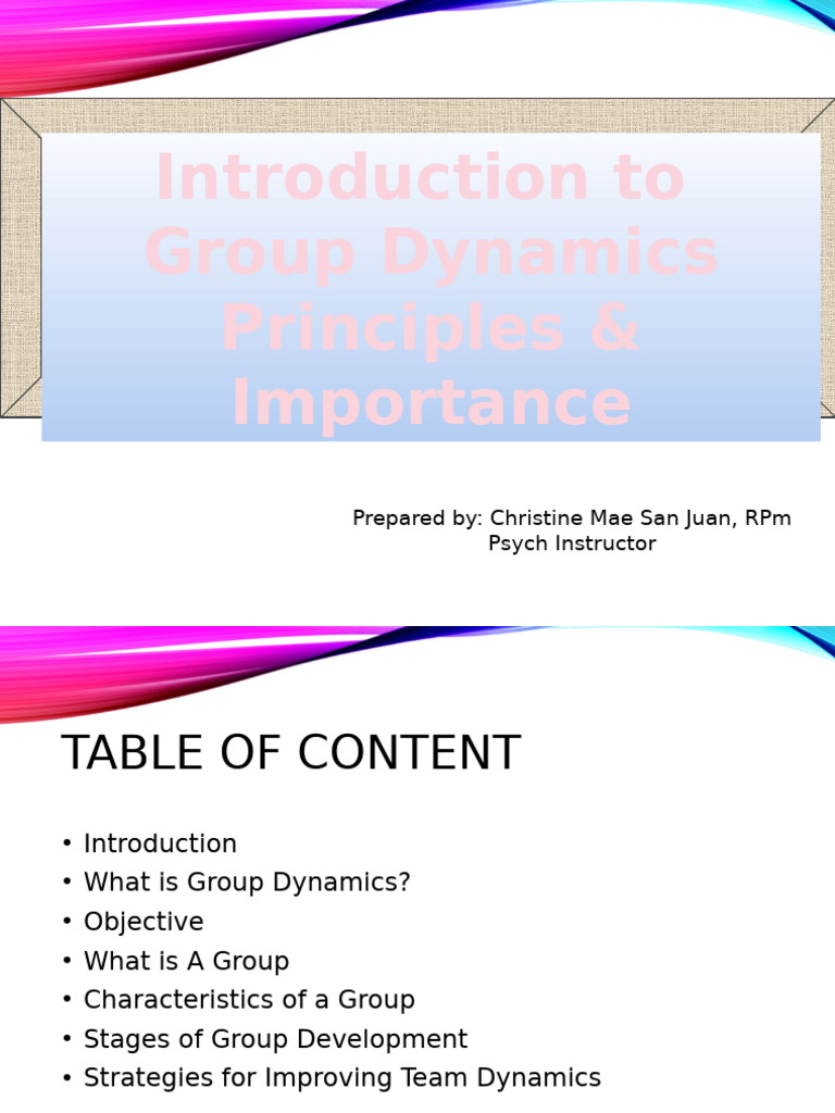 GROUP DYNAMICS Additional Info For Chapter 1 | PDF | Attitude ...
