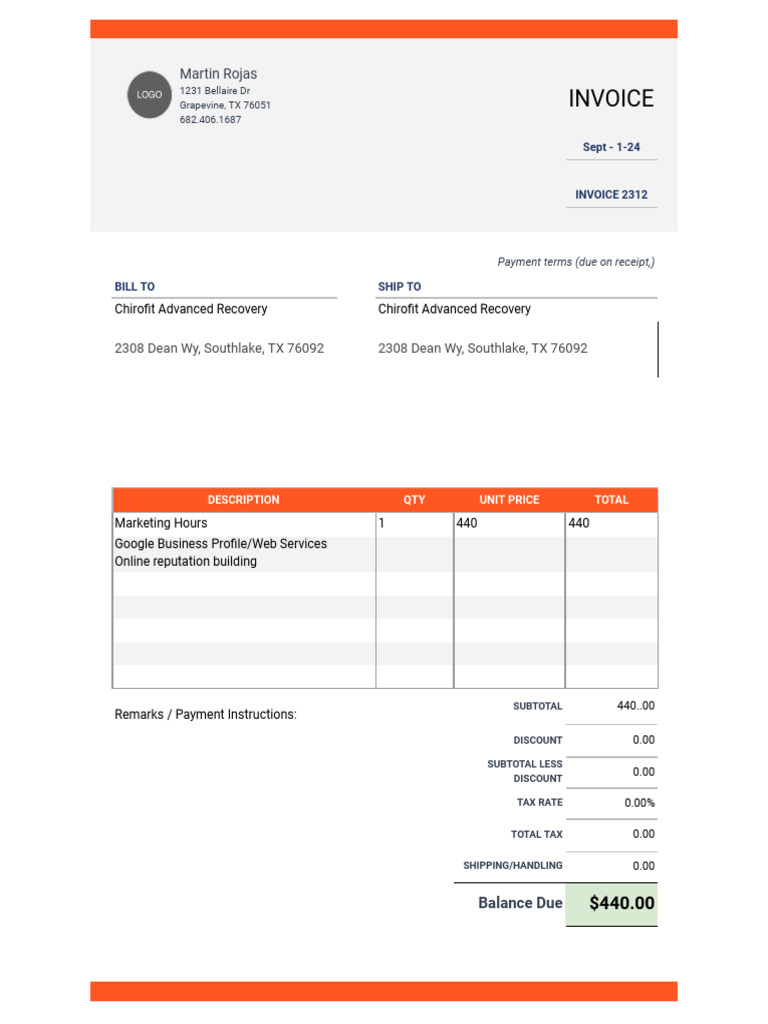 2312 Web Services 24 Invoice Martin Rojas | PDF